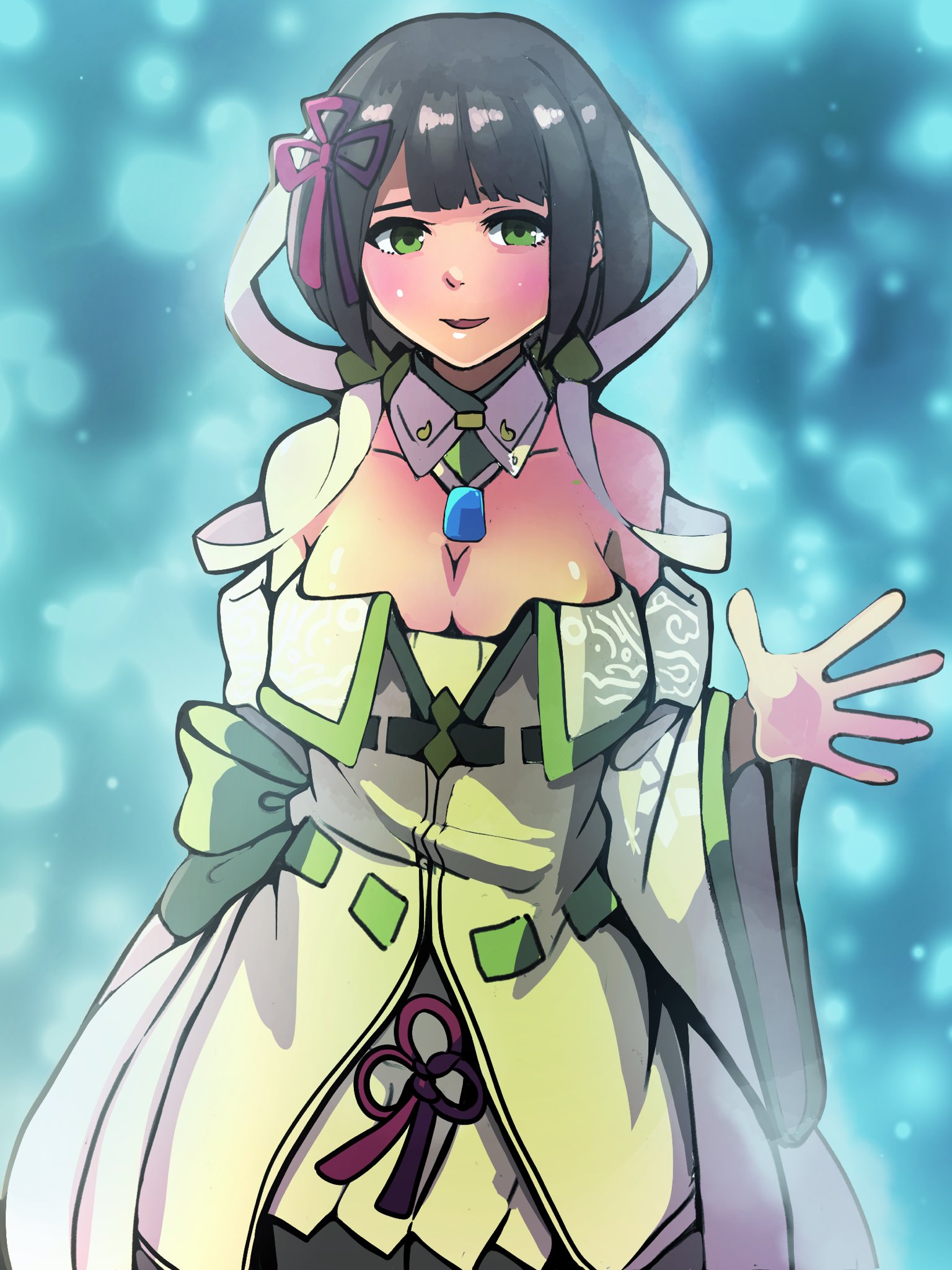 tokishi0111 xenoblade xenoblade chronicles 3 miyabi (xenoblade 3) no bra pantyhose sketch ...